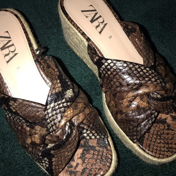 Zara | Shoes | Zara Python Leather Espadrilles 39 | Poshmark